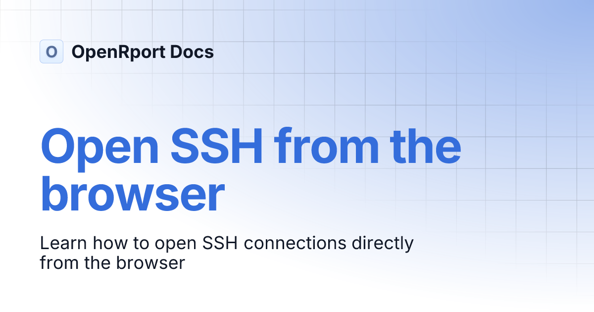 Open SSH from the browser | OpenRport Docs