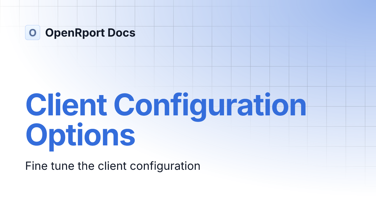 Client Configuration Options | OpenRport Docs